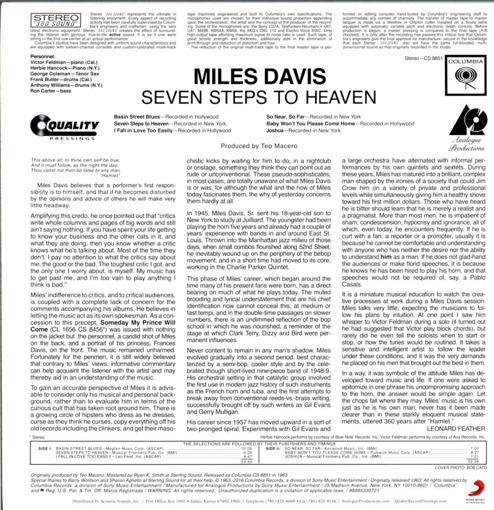 Miles Davis-Seven Steps To Heaven-LP (Vinyl) - Rockers Records
